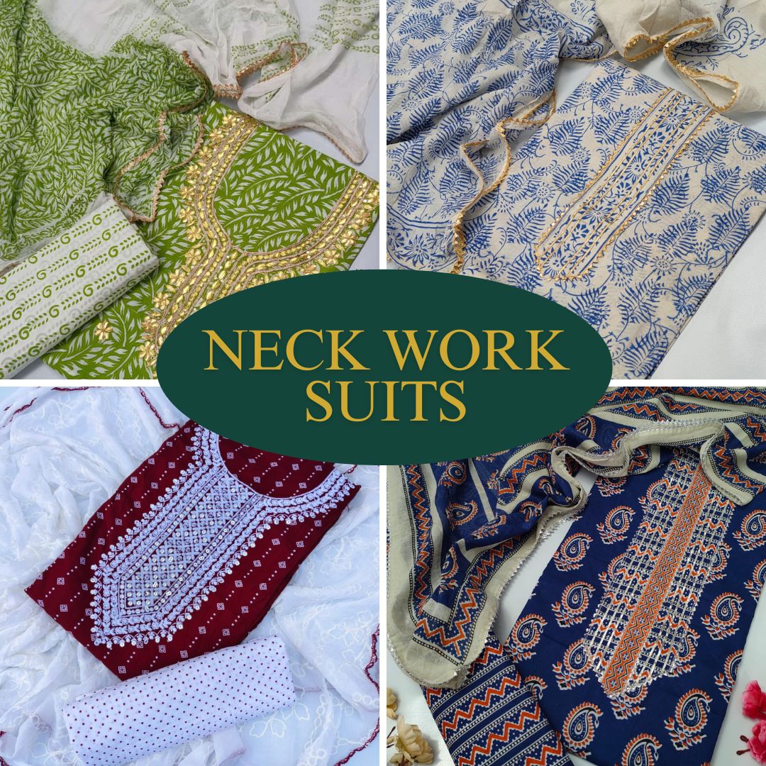 Neck Work Suits (Gota Tie Patti Work) – The Street Pal