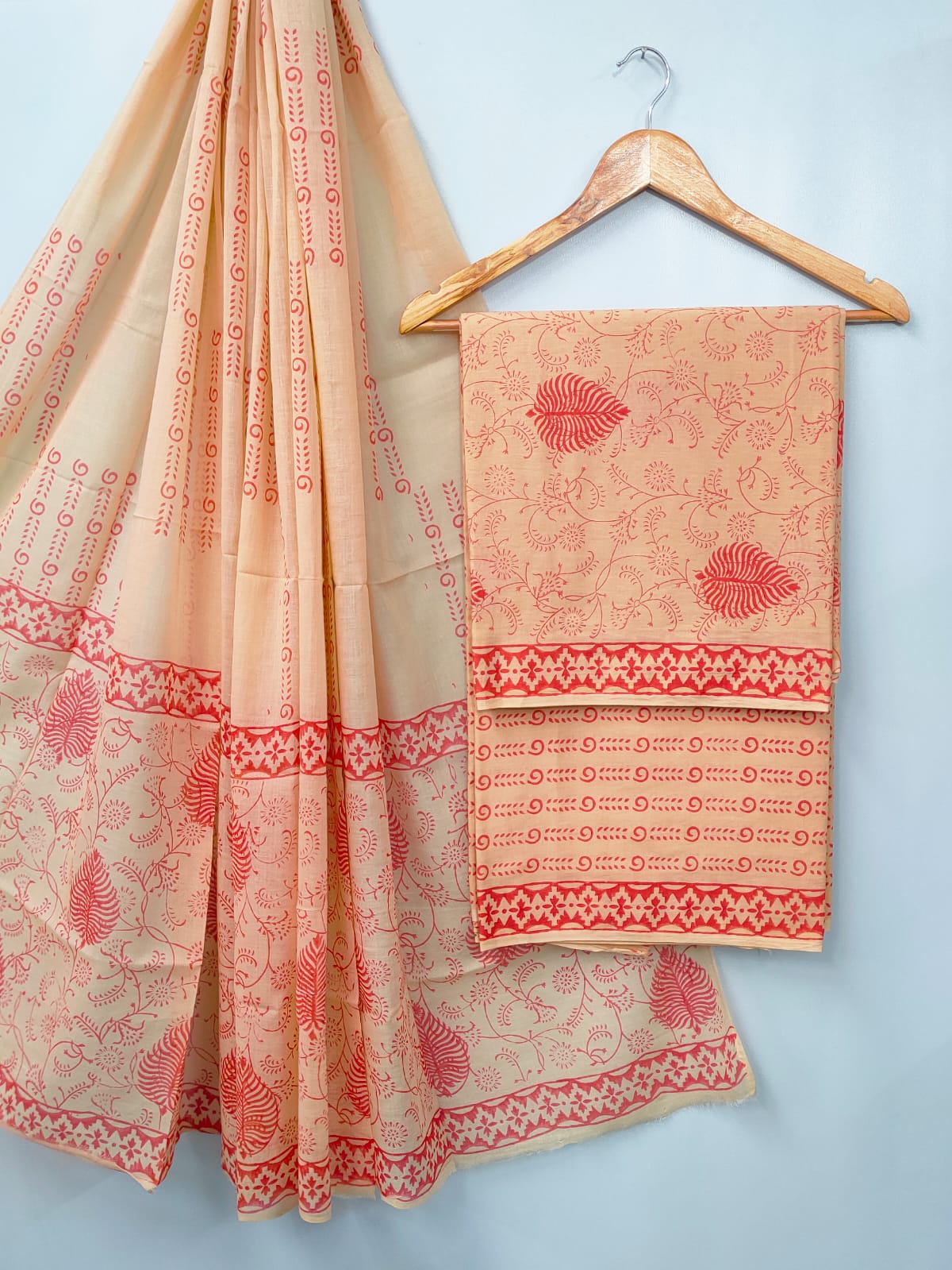 Hand Block Cotton Salwar Suit Set with Cotton Dupatta - TSPSMVJ105 ...